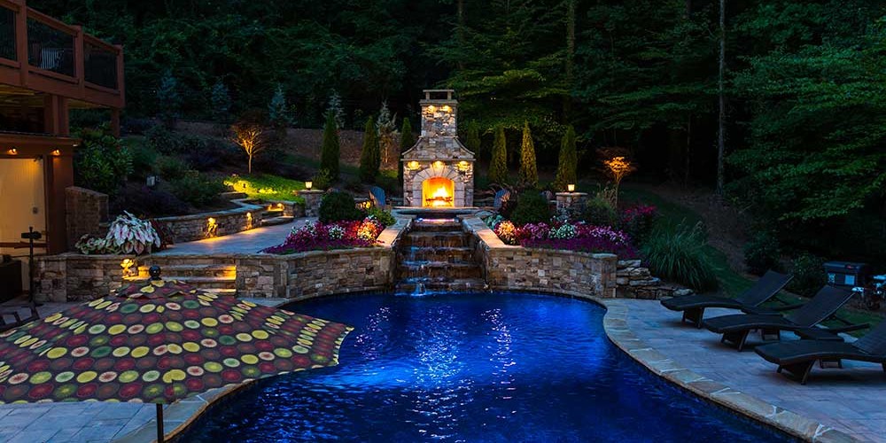 Home Swimming Pools At Night